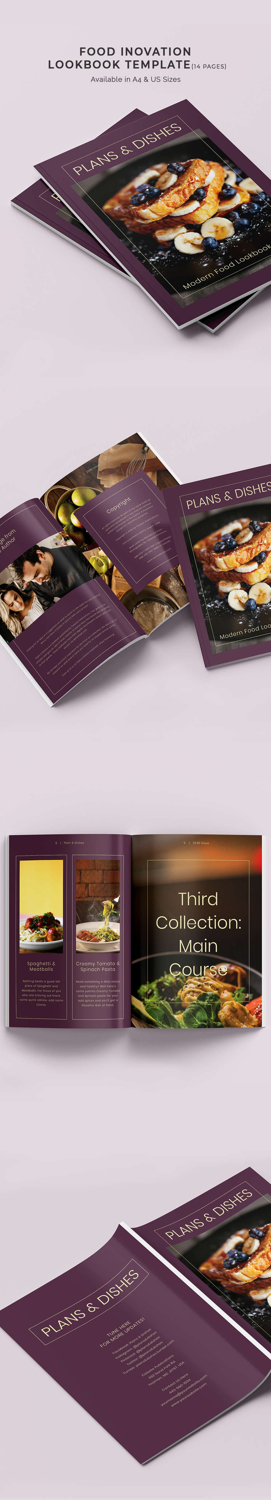 Food Innovation Lookbook Template - InDesign, Word, Apple Pages ...