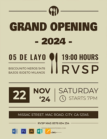FREE Grand Opening Flyer Template Word DOC PSD Apple MAC 