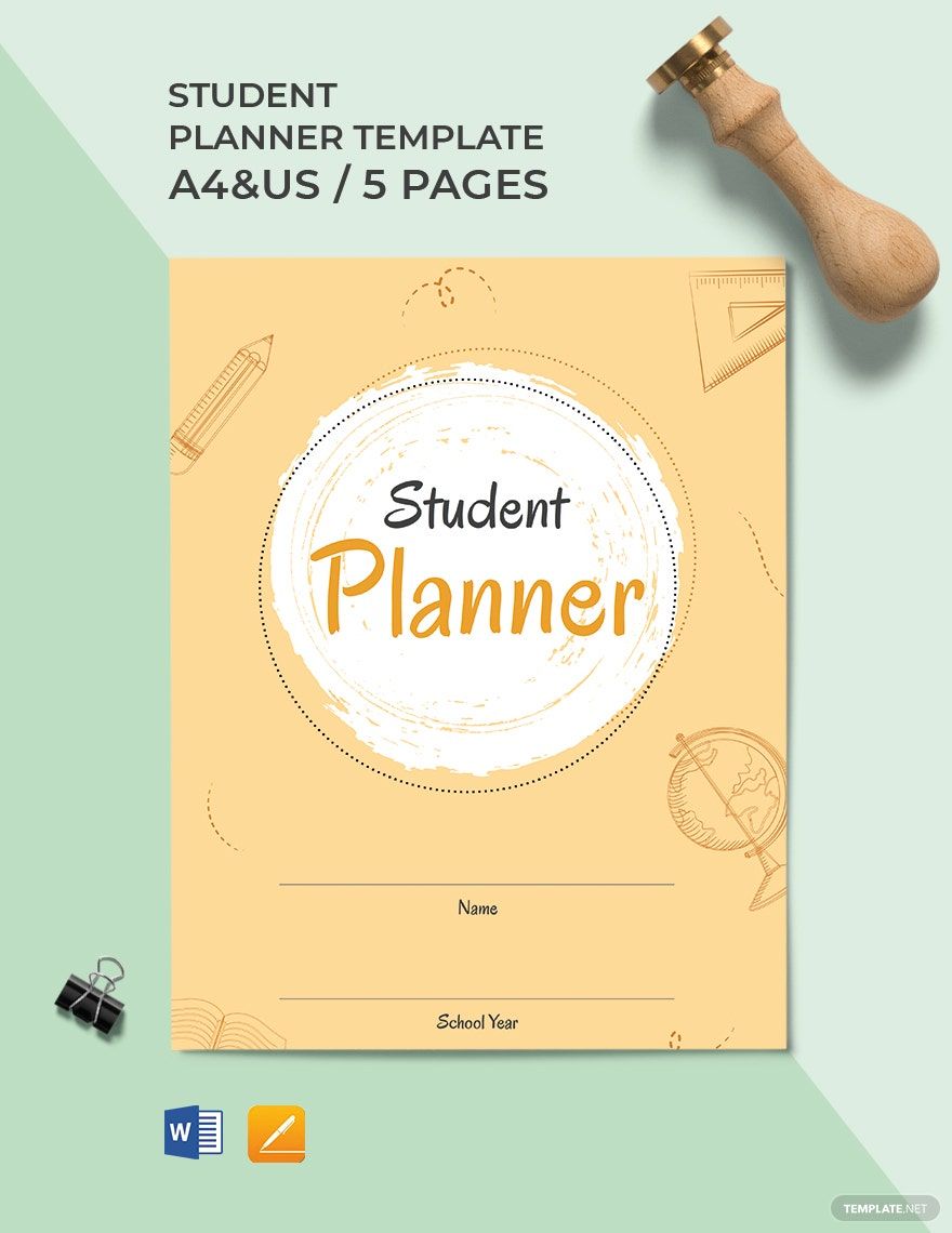 Student Project Planner Template Google Docs Word Apple Pages 