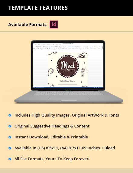 Meal Planner Template InDesign Template meal-planner-template-indesign-template
