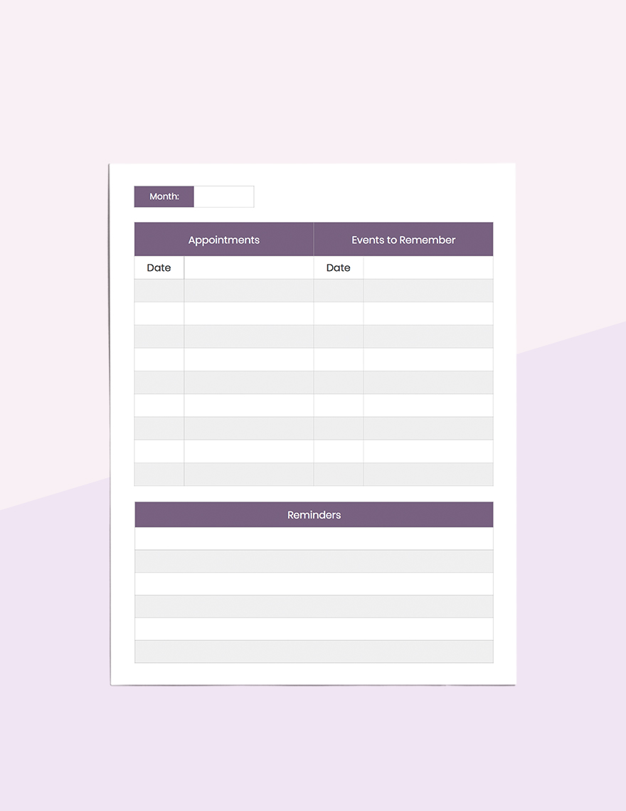 Personal Planner Template - Download in Word, Google Docs, PDF, Apple ...