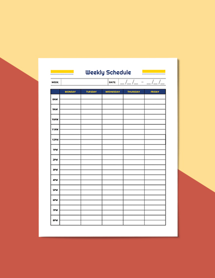 Weekly School Planner Template Word Apple Pages Template