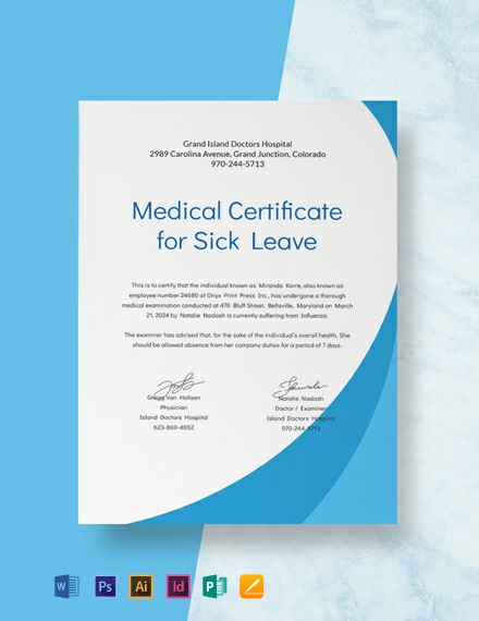 Free Medical Certificate Format for Sick Leave