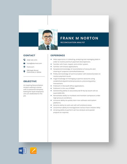 Reconciliation Resume Example Minimalist – Resume in Minutes