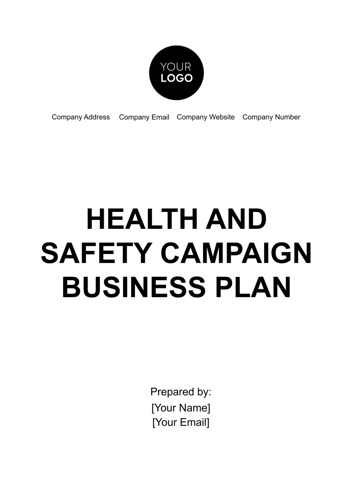 Health & Safety Campaign Business Plan Template - Edit Online ...