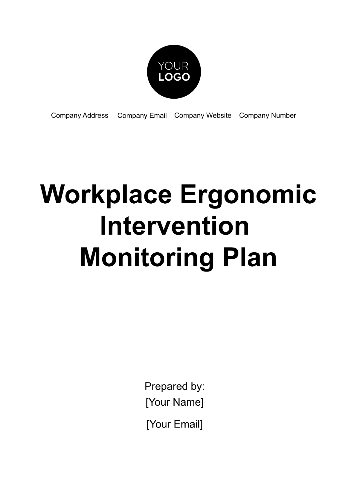 Workplace Ergonomic Intervention Monitoring Plan Template - Edit Online ...