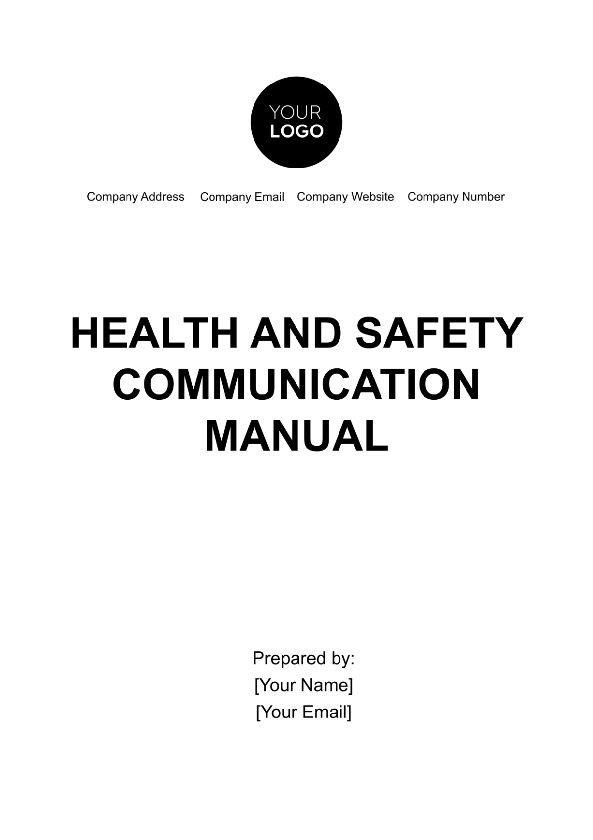 Health & Safety Communication Manual Template - Edit Online & Download ...