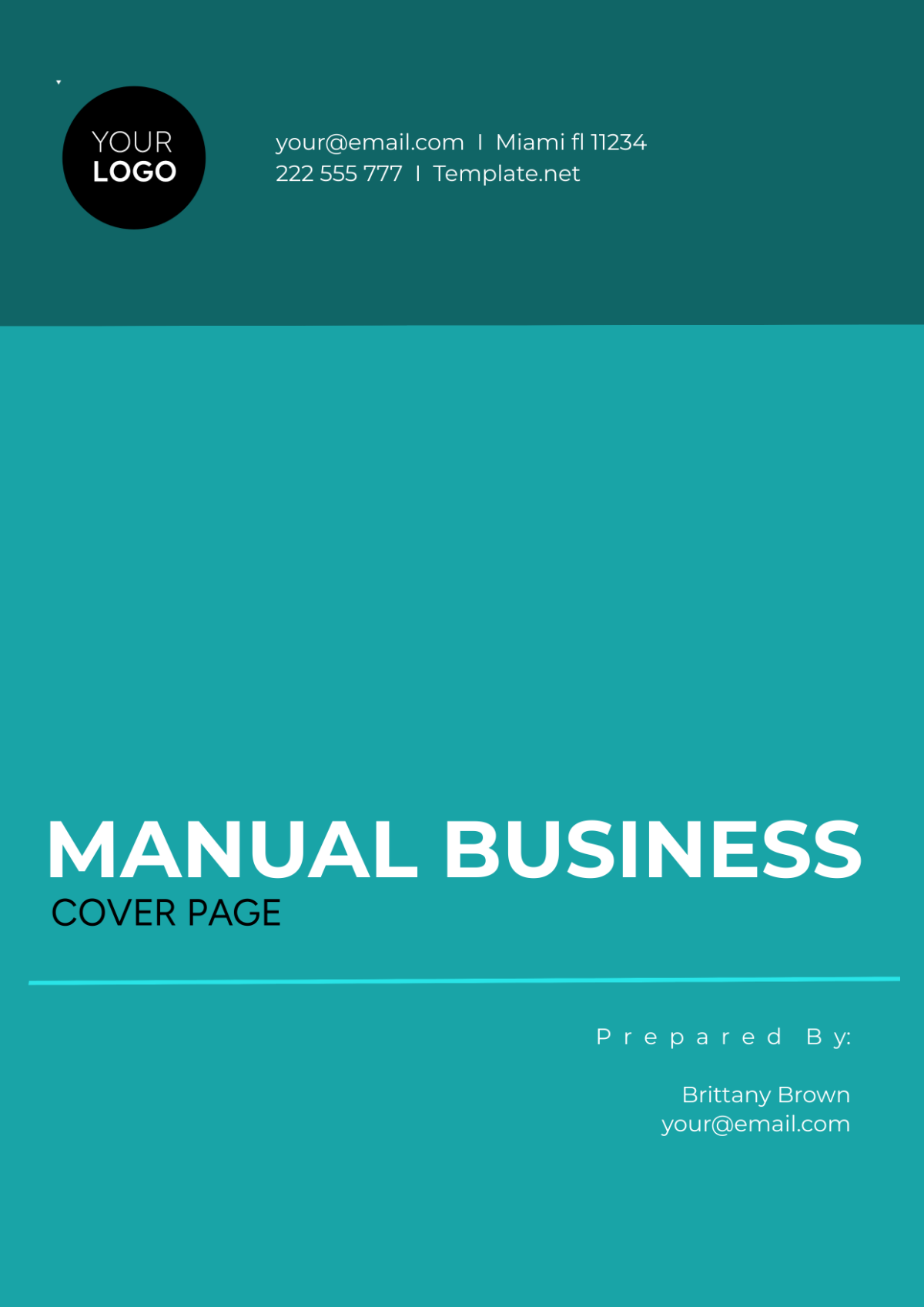Manual Business Cover Page Template - Edit Online & Download Example ...