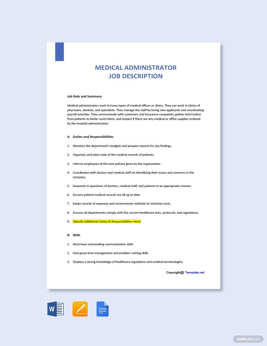 FREE Medical Administrator Template Download In Word Google Docs free-medical-administrator-template-download-in-word-google-docs
