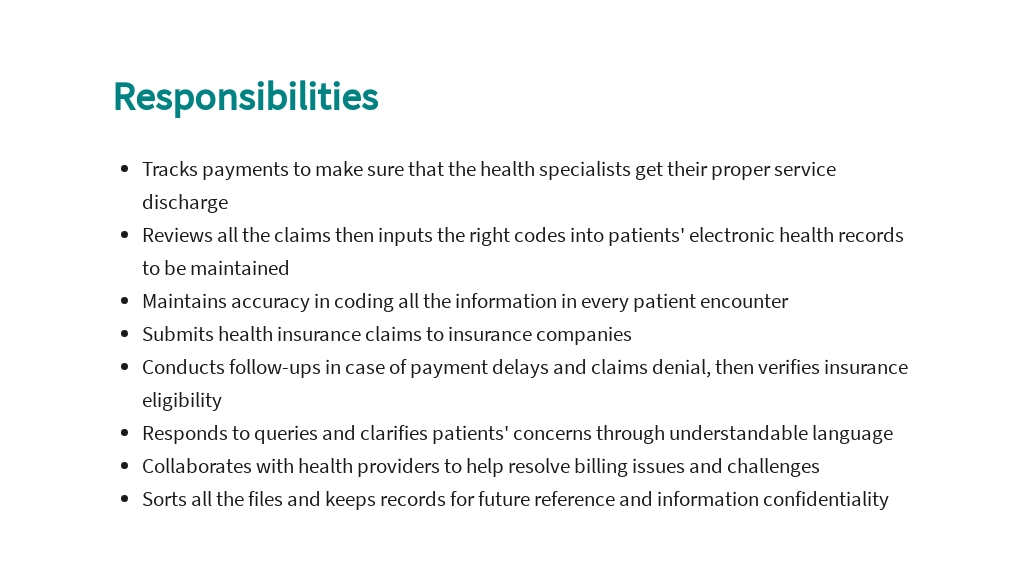 Medical Billing And Coding Specialist Job Ad And Description Template 4F2