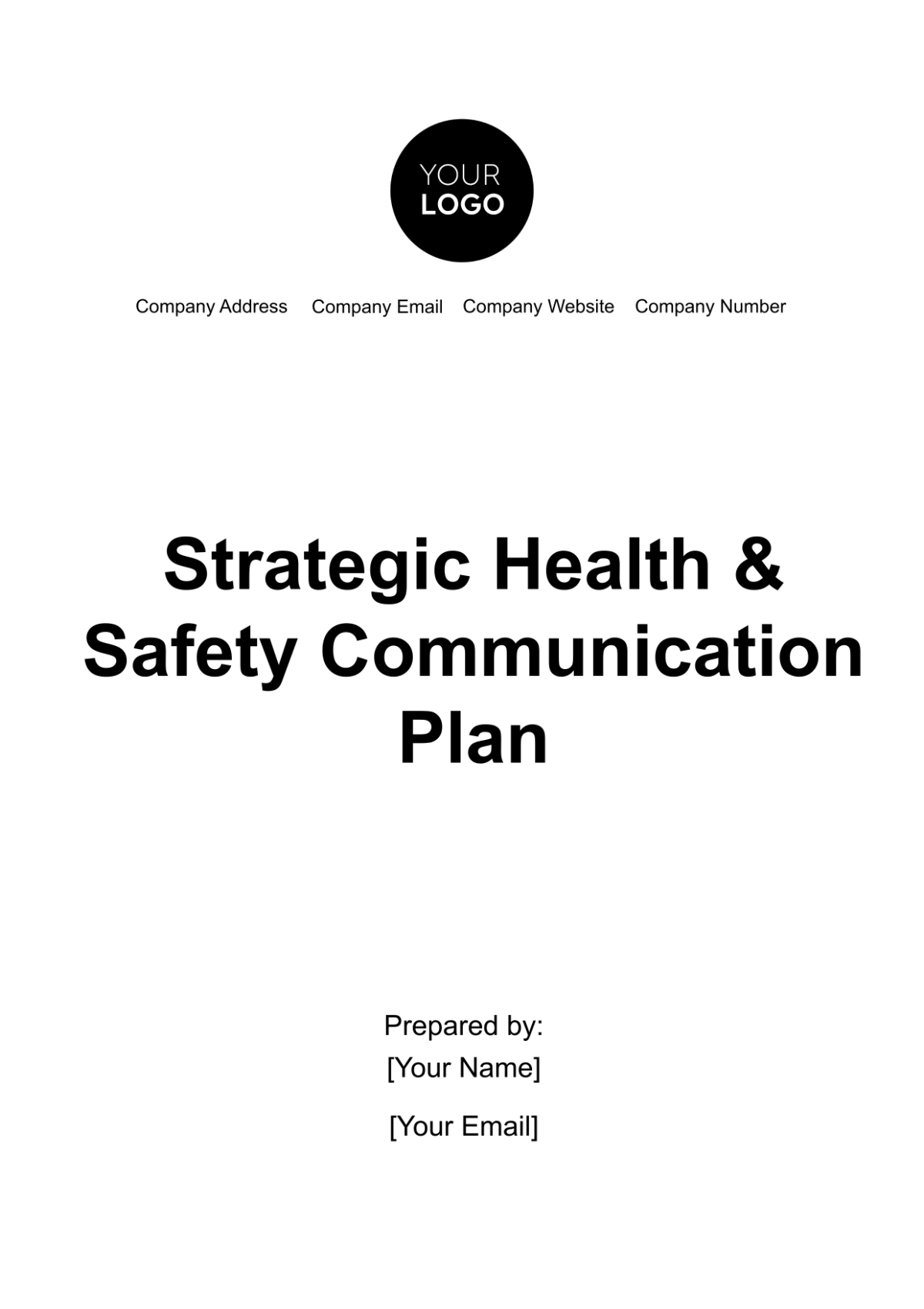 Strategic Health & Safety Communication Plan Template - Edit Online ...