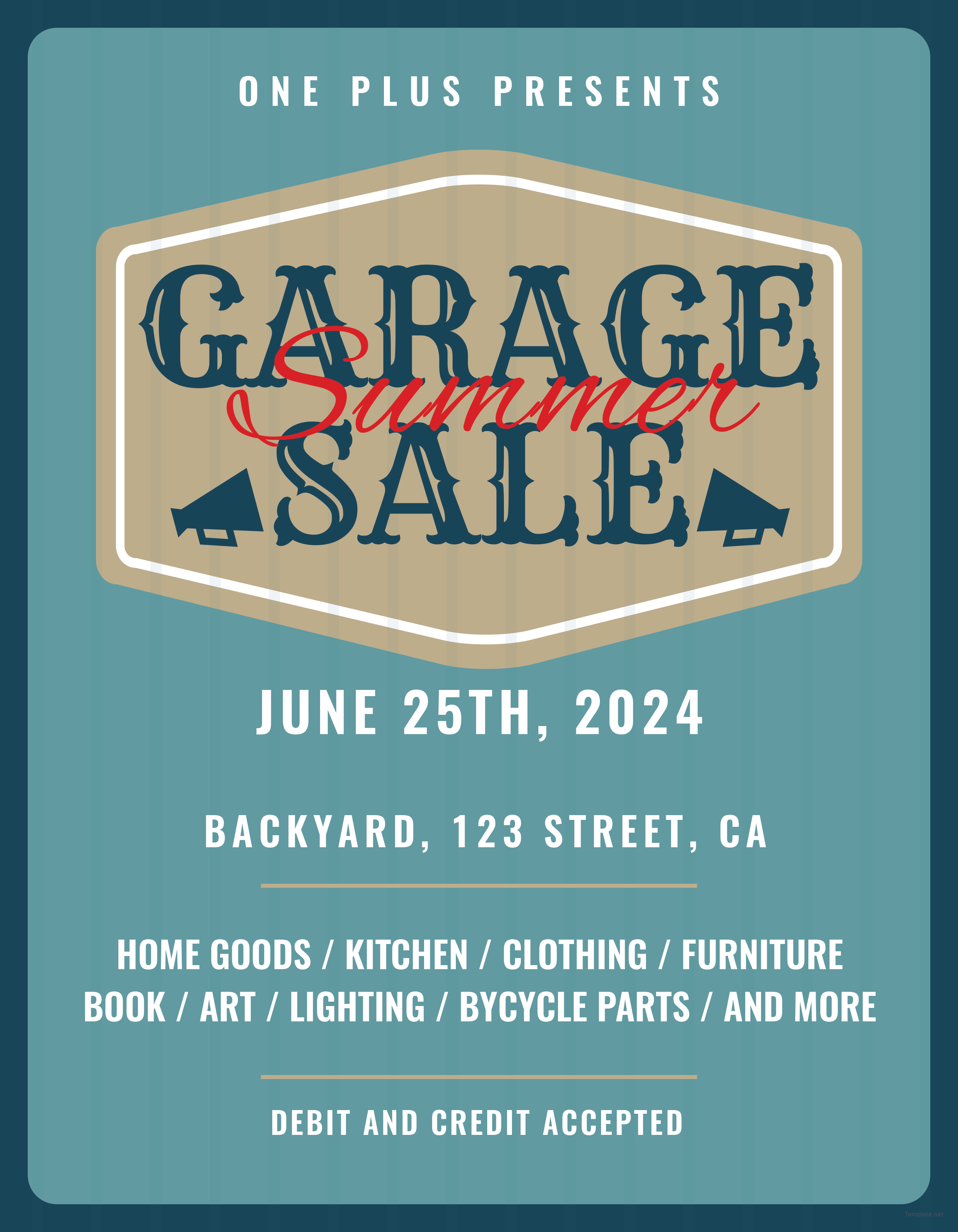 Printable Garage Sale Flyer Template In Adobe Illustrator Photoshop 