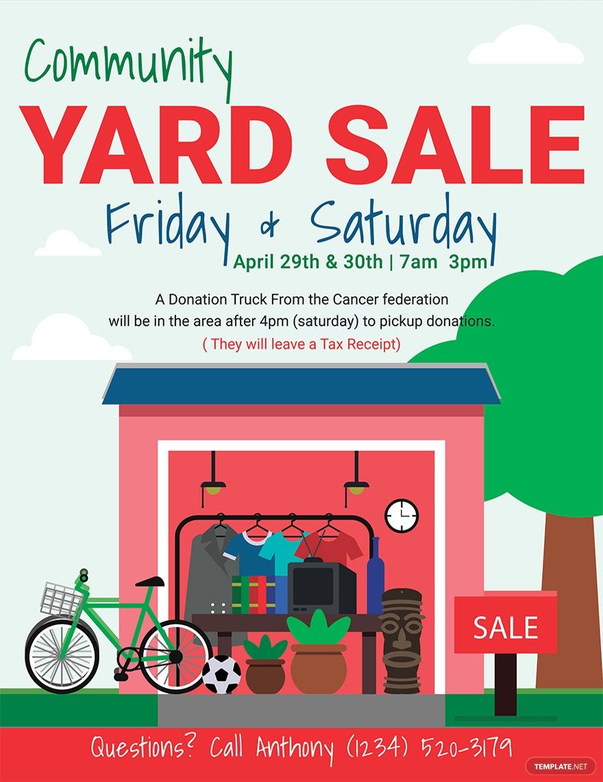Yard Sale Flyer Template Download In Word Google Docs Illustrator 