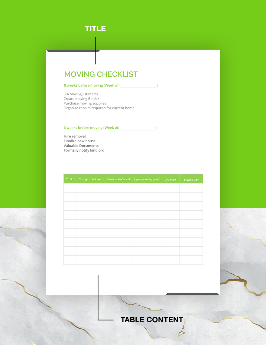 Moving Checklist Template - Google Docs, Word, Apple Pages, PDF | Template.net