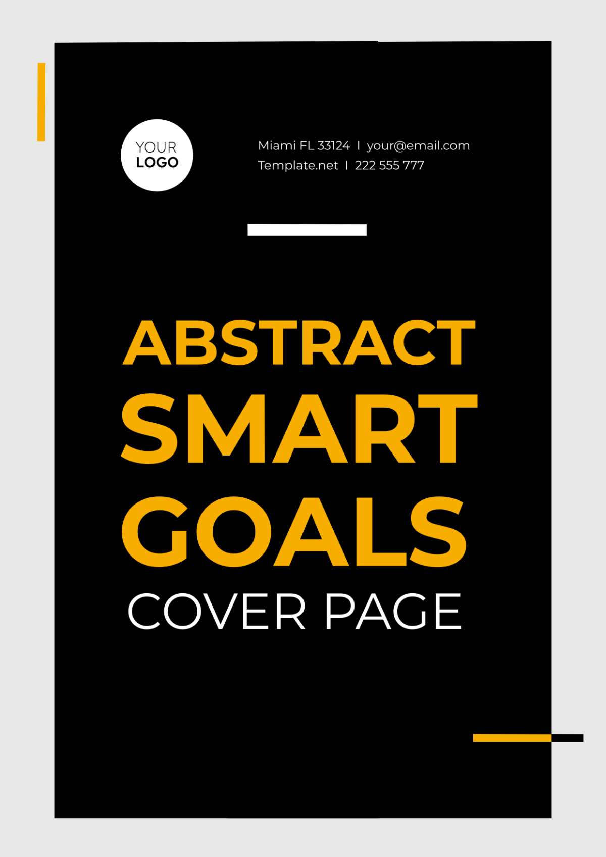 Abstract SMART Goals Cover Page - Edit Online & Download Example ...
