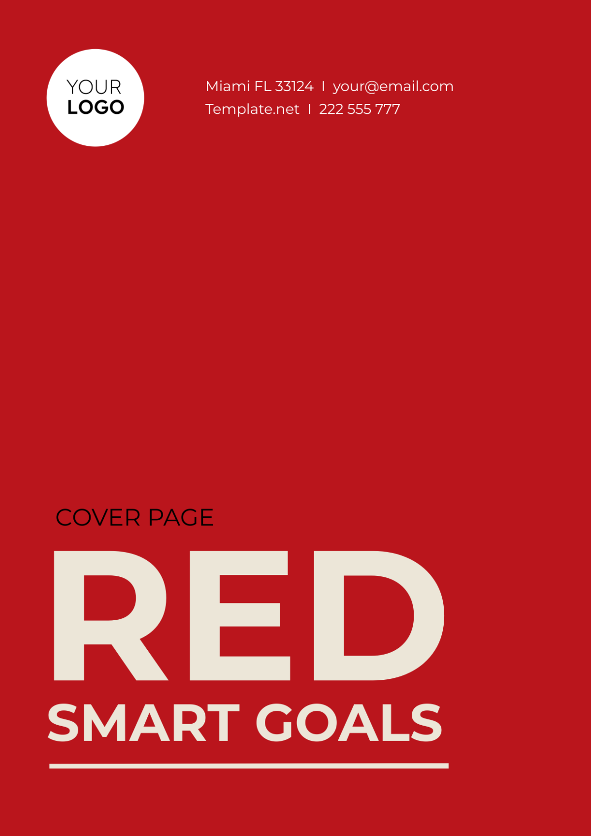Red SMART Goals Cover Page - Edit Online & Download Example | Template.net