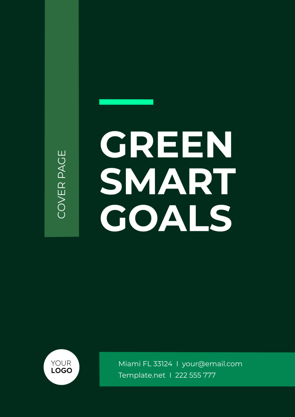 Green SMART Goals Cover Page - Edit Online & Download Example ...