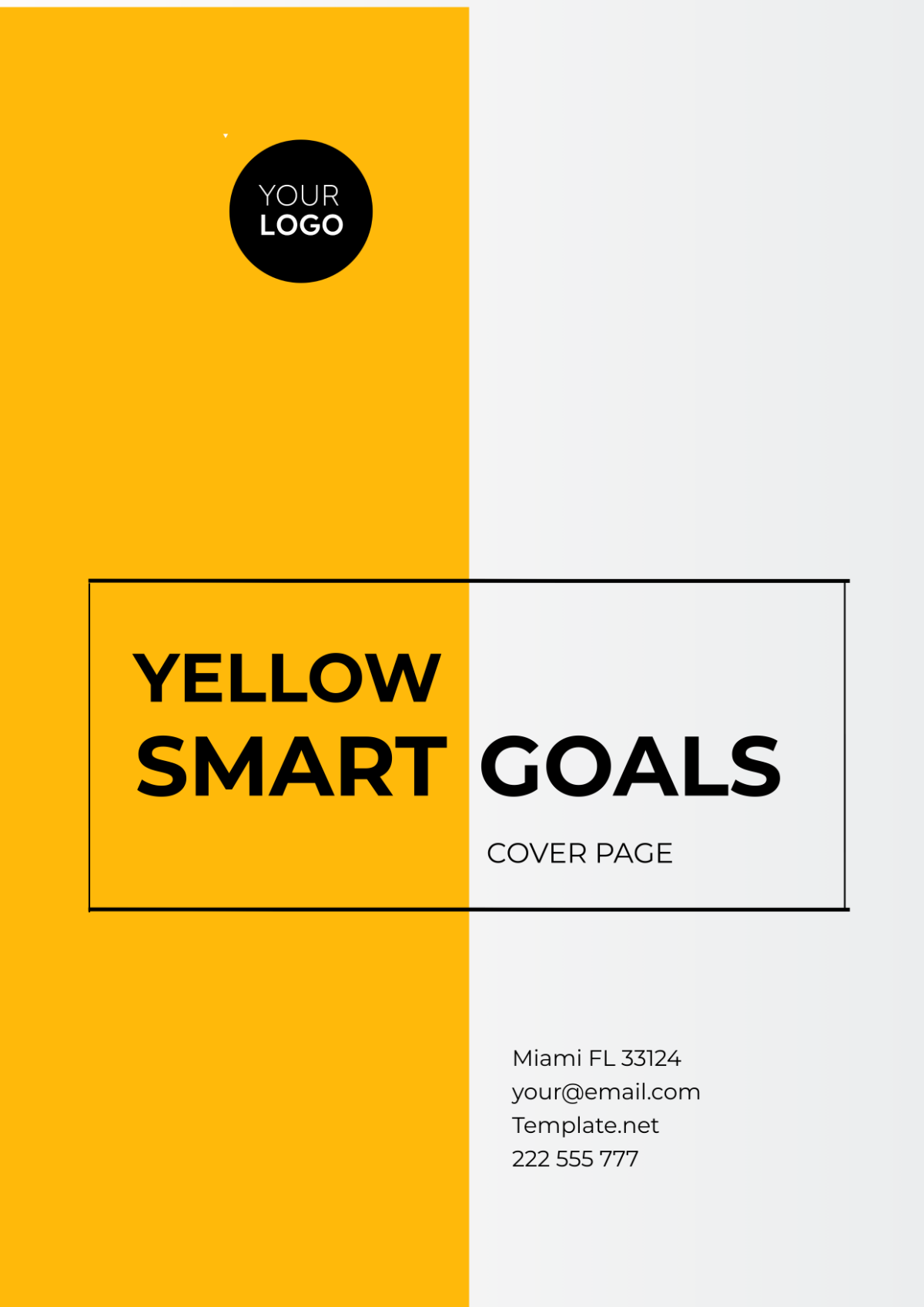 Yellow SMART Goals Cover Page - Edit Online & Download Example ...