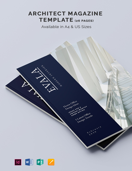 Architect Magazine Cover Page Template - Illustrator, InDesign, Word ...