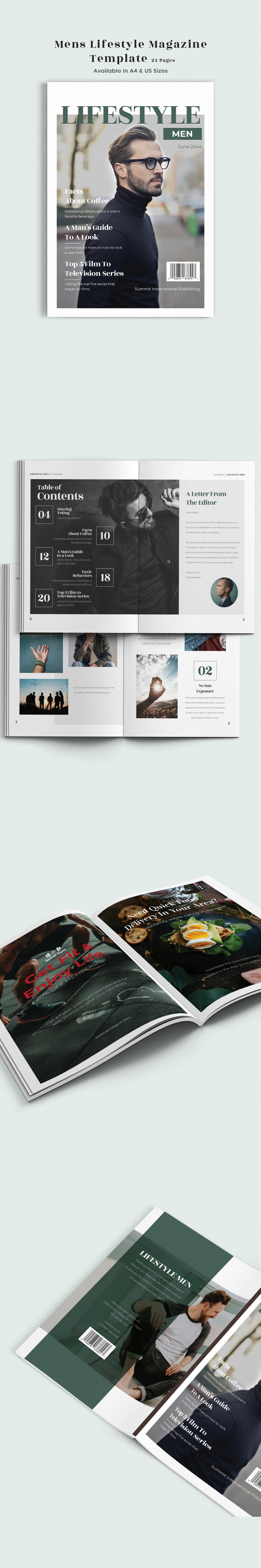Men's Fashion Magazine Cover Template - Illustrator, InDesign, Word ...