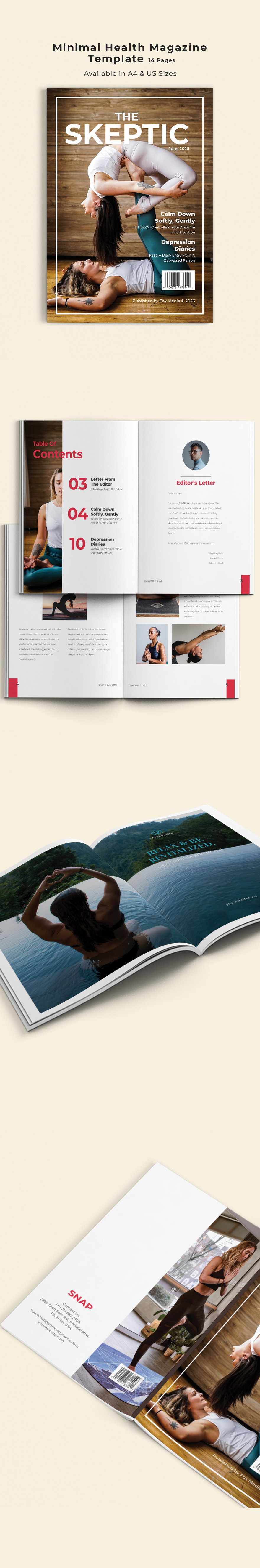 Free Printable Health Magazine Template - InDesign, Word, Apple Pages ...