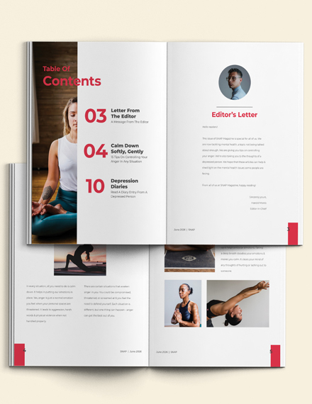 Minimal Health Magazine Template - InDesign, Word, Apple Pages ...