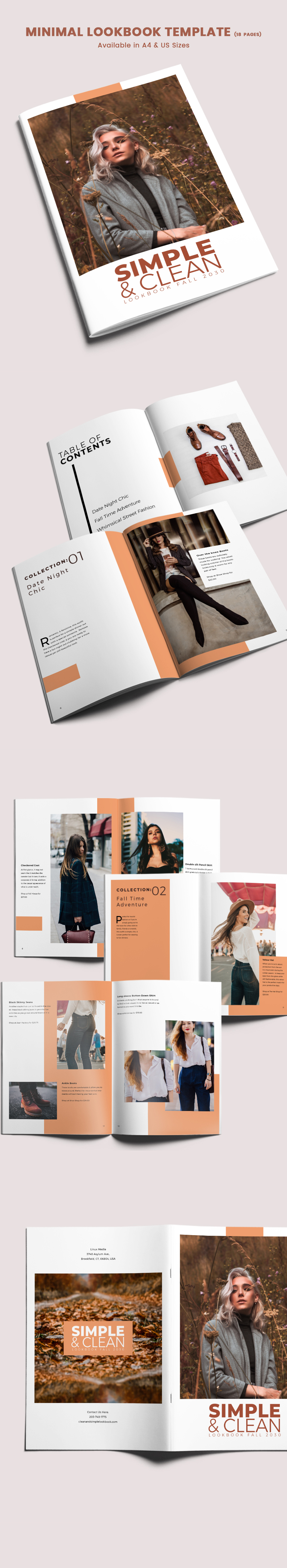 Modern Fashion Lookbook Template - InDesign, Word, Apple Pages ...