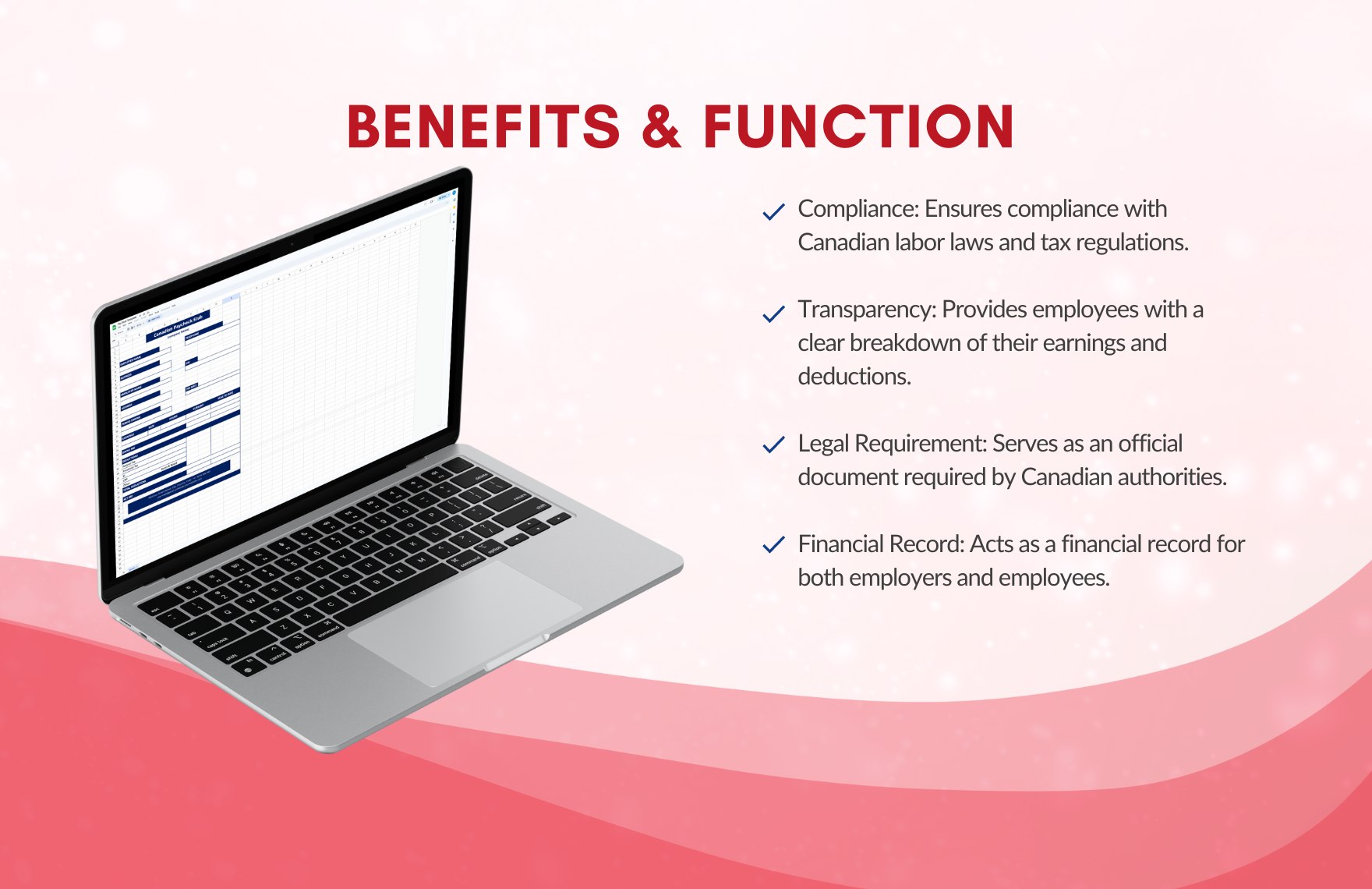 Canadian Check Pay Stub Template in Google Sheets, Google Docs, Word ...