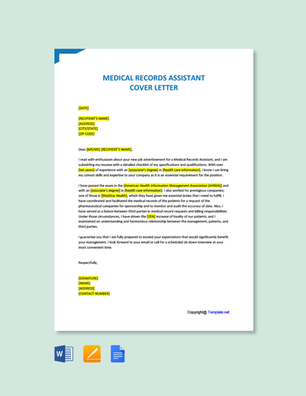 Free Medical Laboratory Assistant Cover Letter Template - Google Docs, Word | Template.net