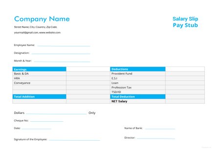 Basic Pay Stub Template: Download 239+ Sheets in Word, Excel, Pages ...