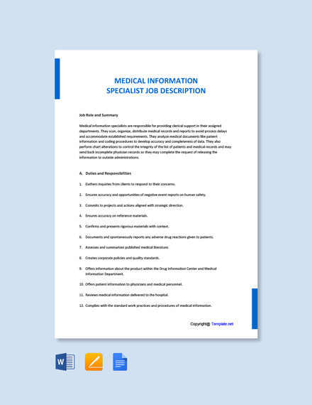 Health Information Job Descriptions