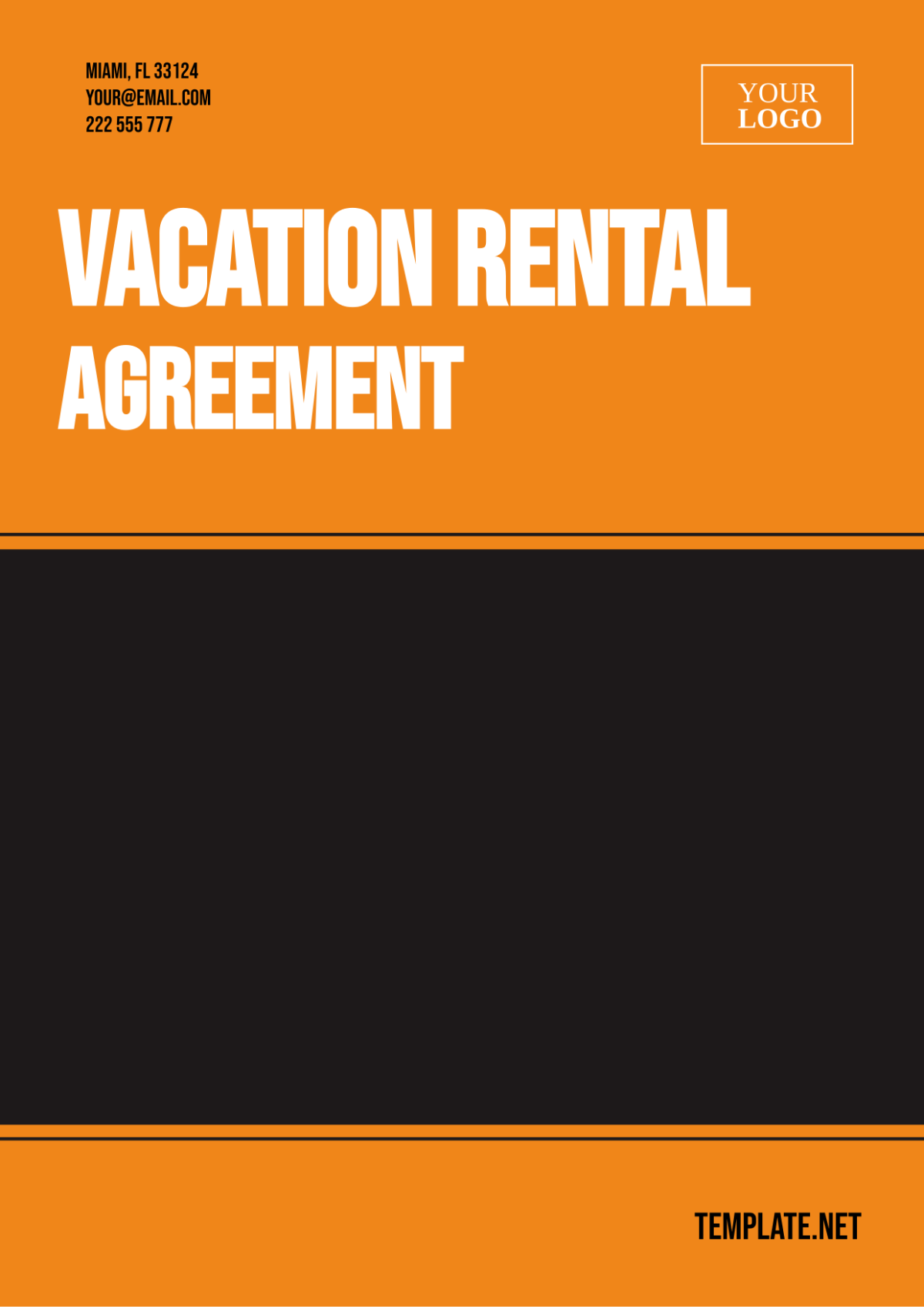 Vacation Rental Agreement Template - Edit Online & Download Example ...