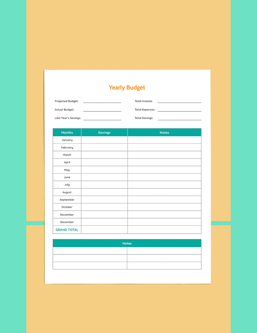 Yearly Budget Planner Template - Google Docs, Word, Apple Pages ...