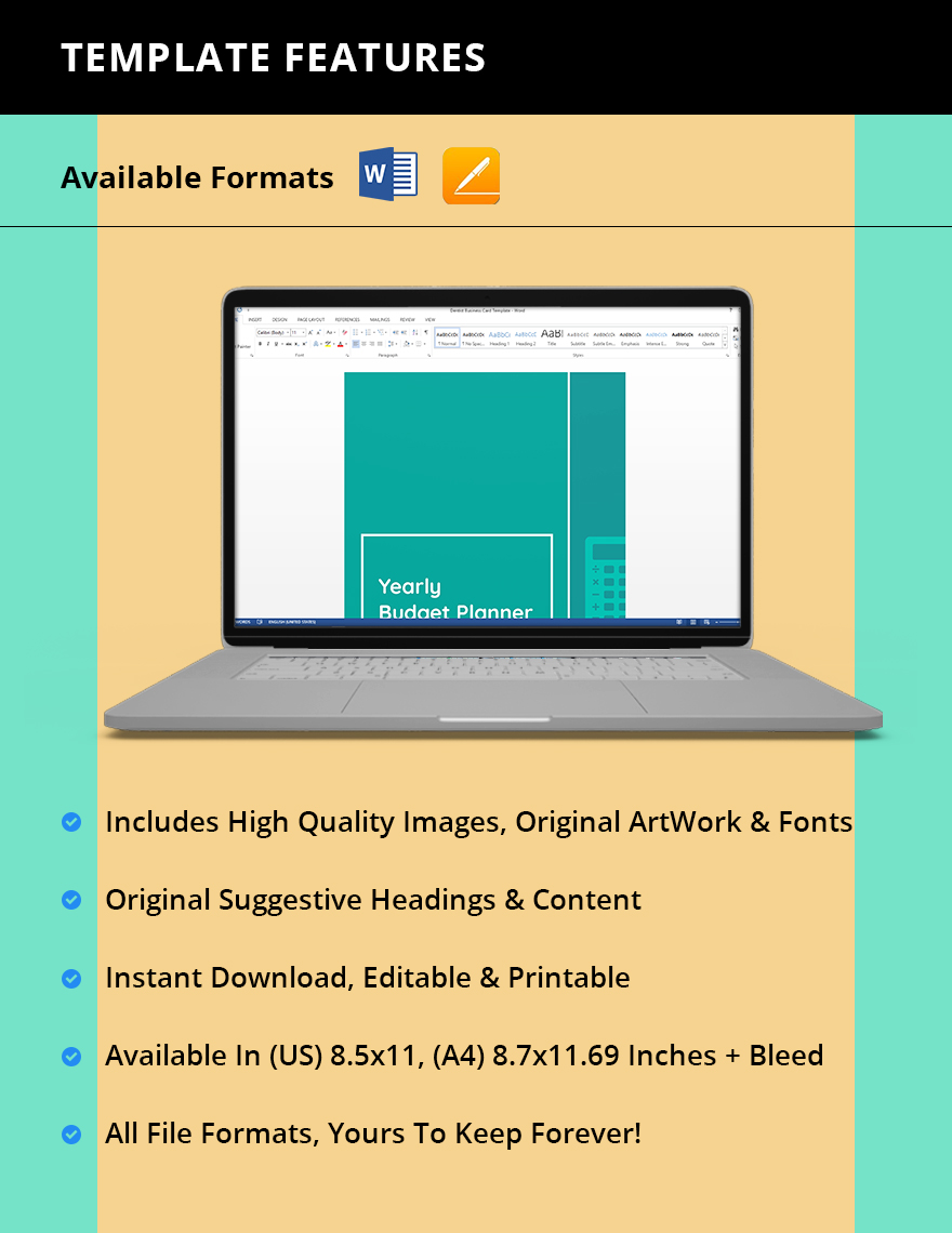 Yearly Budget Planner Template - Google Docs, Word, Apple Pages, PDF ...