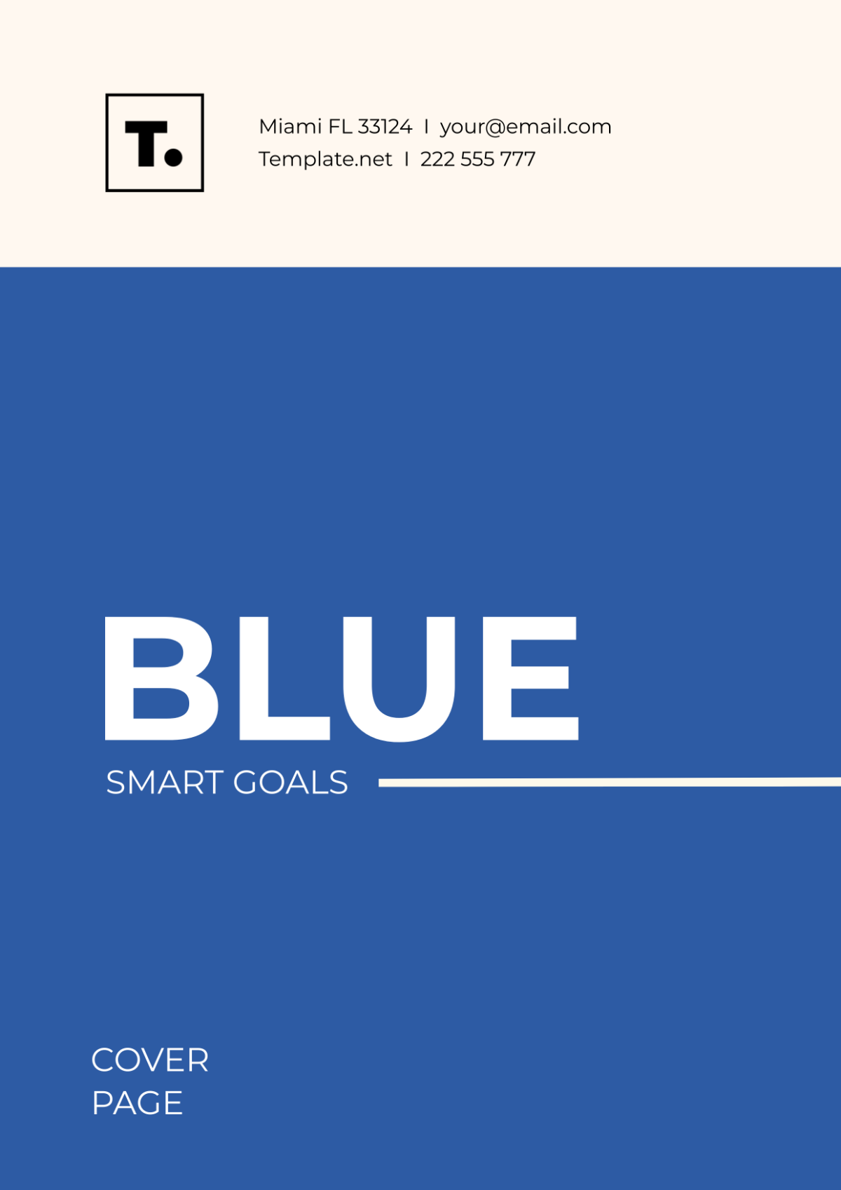 Blue SMART Goals Cover Page - Edit Online & Download Example | Template.net