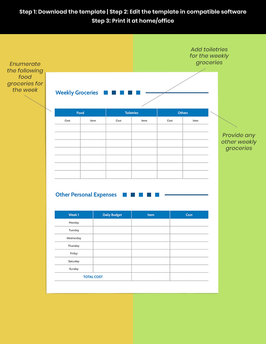 Weekly Budget Planner Template - Google Docs, Word, Apple Pages, PDF ...
