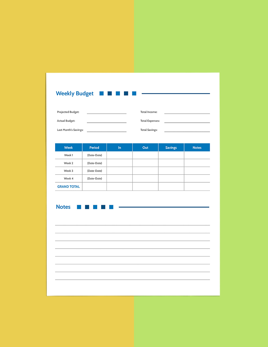 Weekly Budget Planner Template - Google Docs, Word, Apple Pages, PDF ...