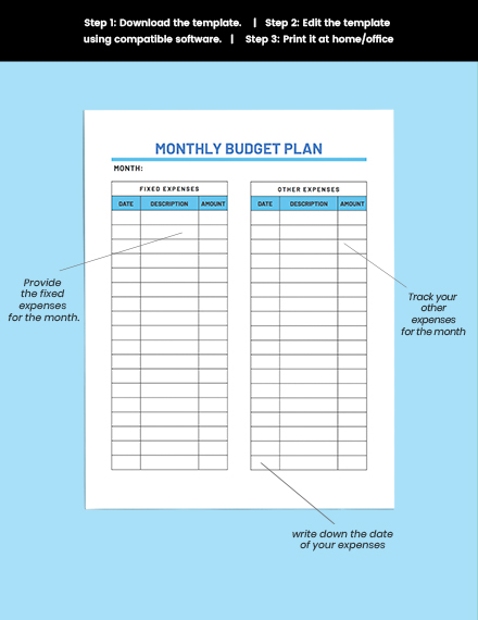 Sample Household Budget Planner Template - Word, Apple Pages | Template.net