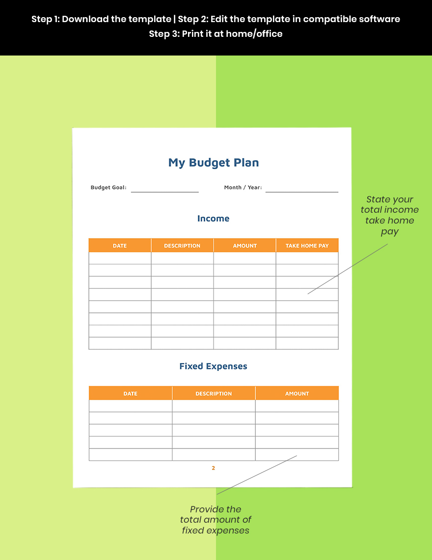 Free Blank Budget Planner Template - Word, Apple Pages, PDF | Template.net