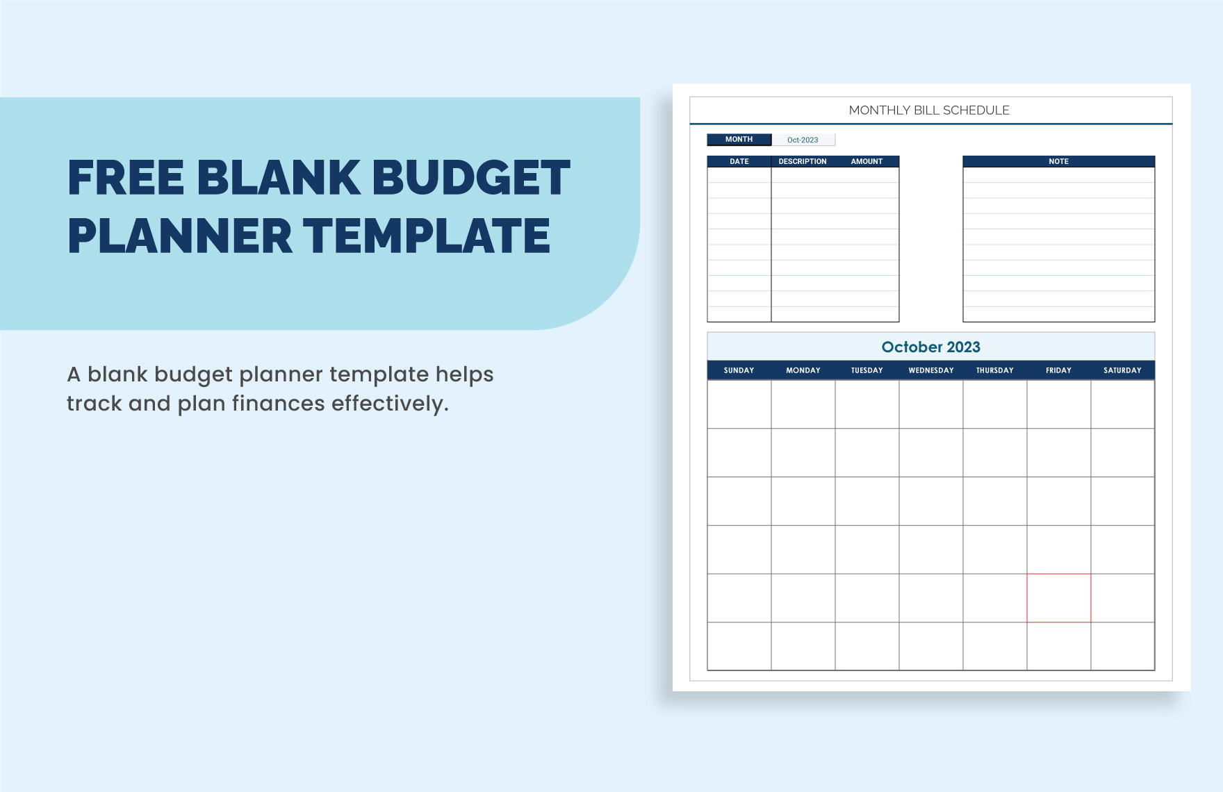 FREE Budget Planner Word Template Download Template