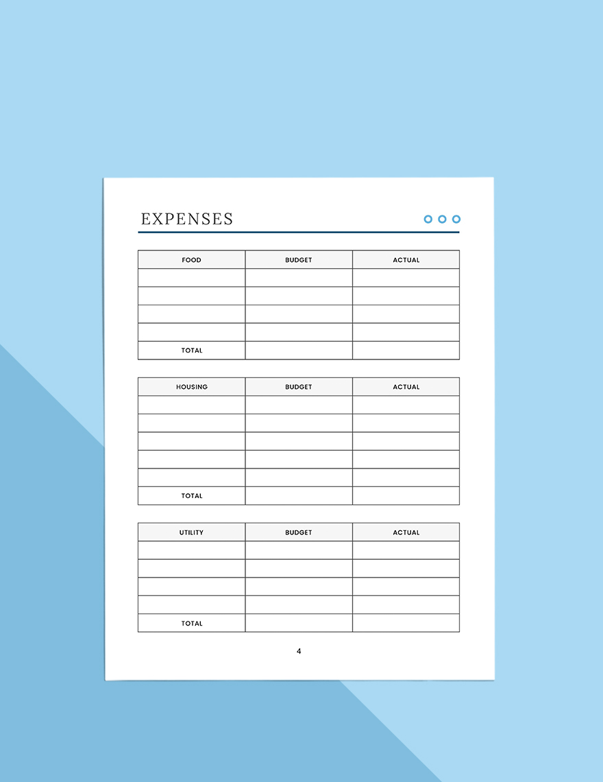 Simple Budget Planner Template - Google Docs, Google Sheets, Excel ...