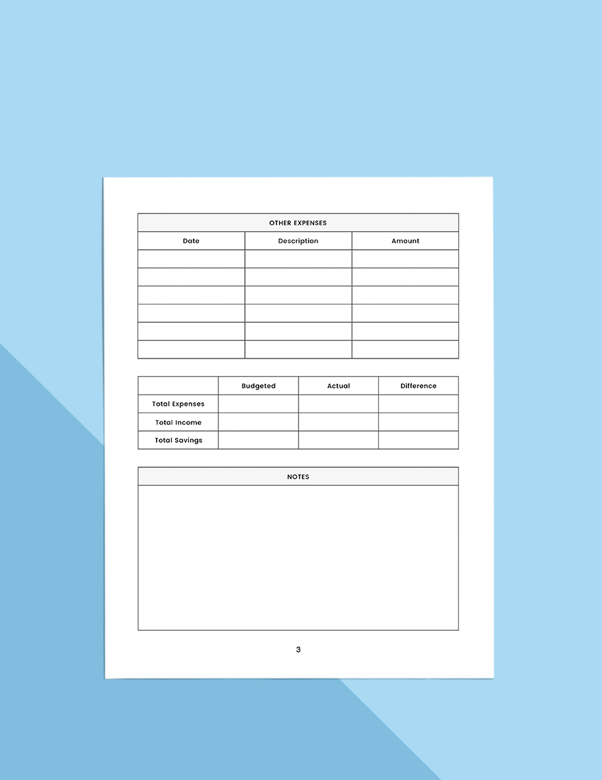 Basic Budget Planner Template - Word, Apple Pages, PDF | Template.net