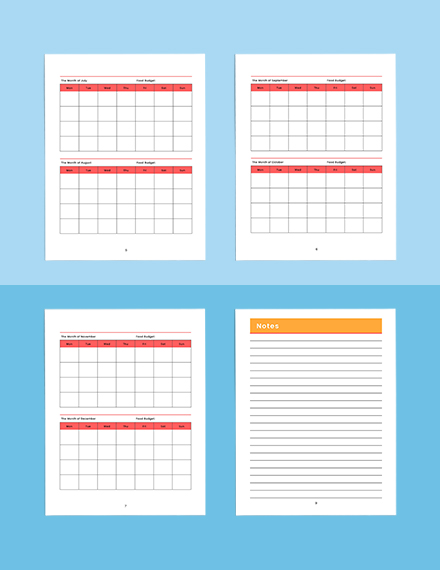 Free Sample Monthly Menu Planner Template - Word, Apple Pages ...