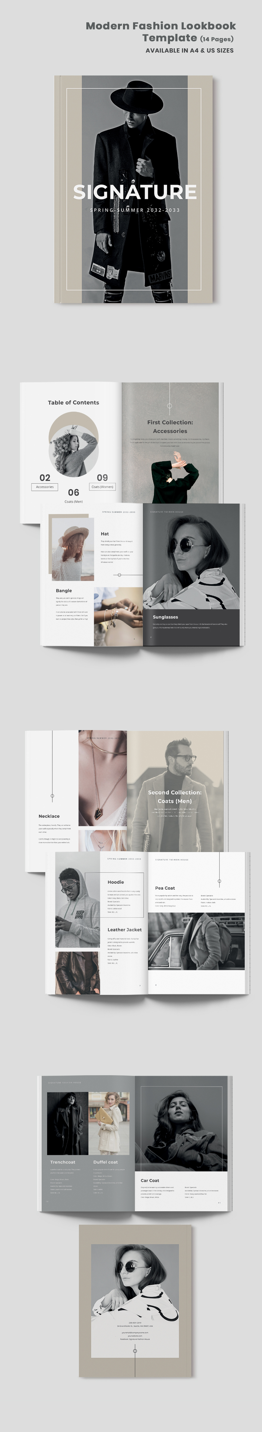 Free Modern Lookbook Template - InDesign, Word, Apple Pages, Publisher ...