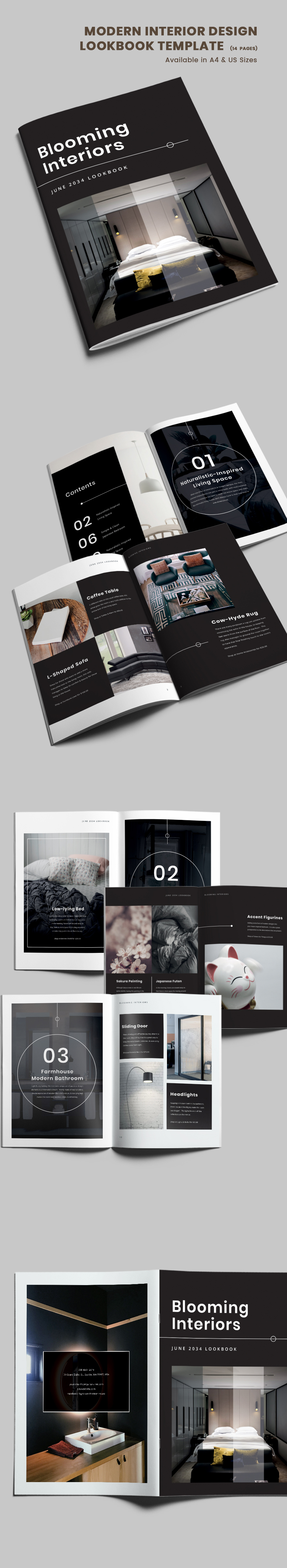 Modern Interior Design Lookbook Template - InDesign, Word, Apple Pages ...