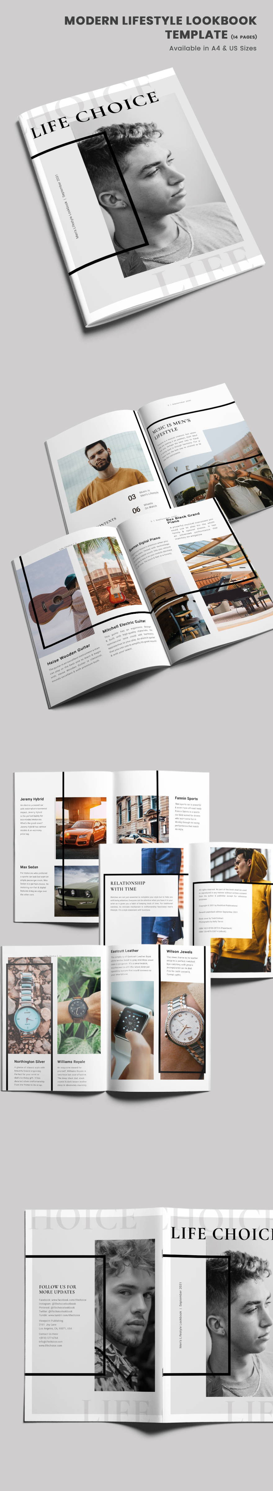 Free Modern Lookbook Template - InDesign, Word, Apple Pages, Publisher ...