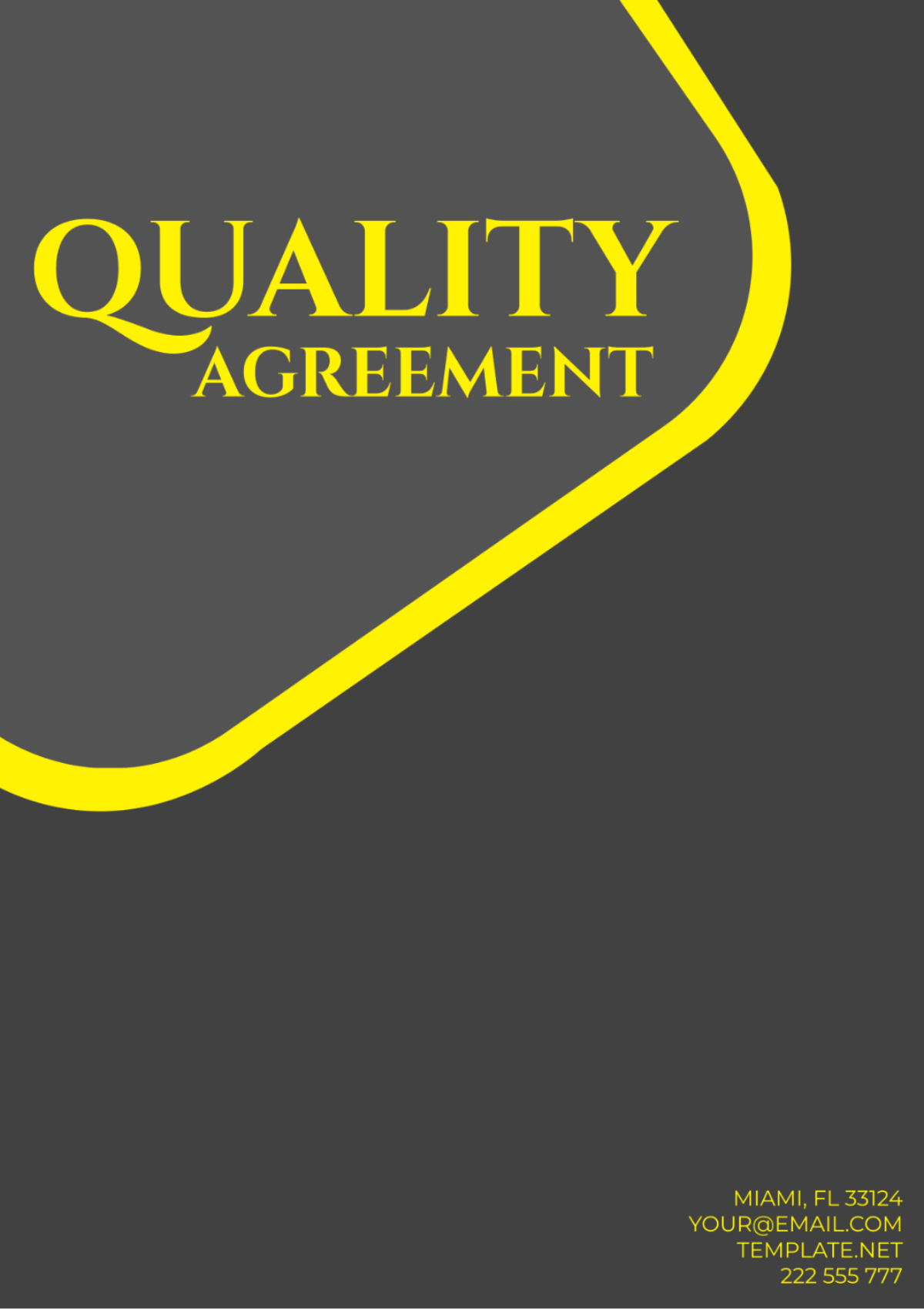 Quality Agreement Template - Edit Online & Download Example | Template.net