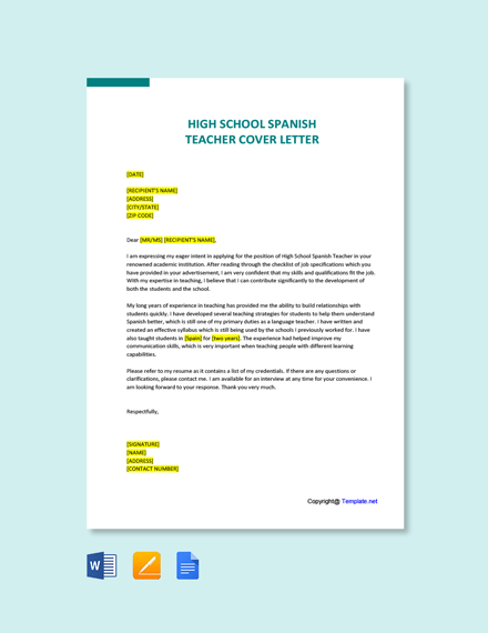 Arabic Teacher Cover Letter Template Free PDF Google Docs Word 