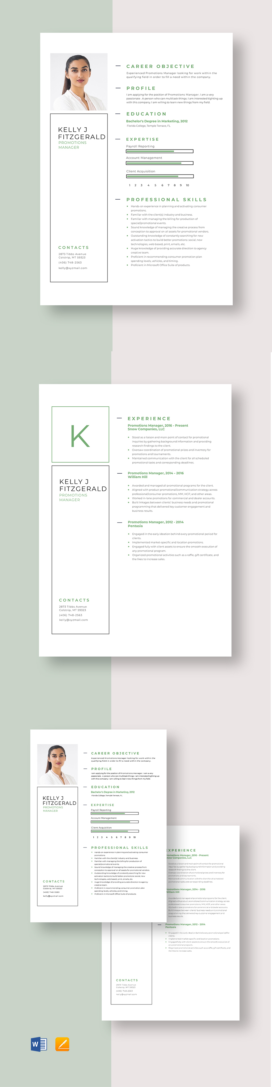 Free Promotions Manager Resume Template - Word, Apple Pages | Template.net