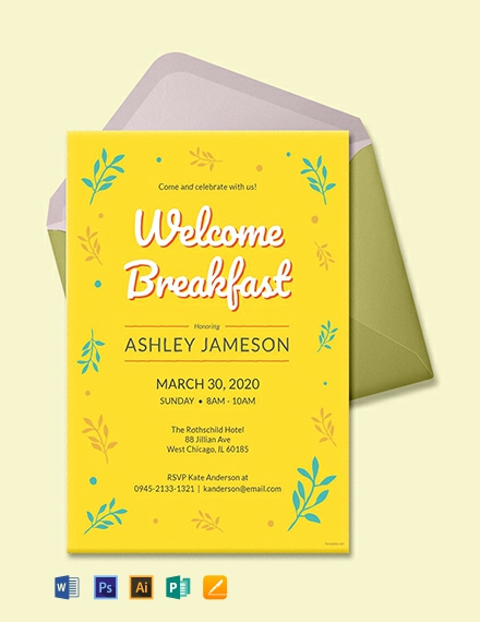 FREE Welcome Breakfast Invitation Template - Word | PSD | InDesign ...